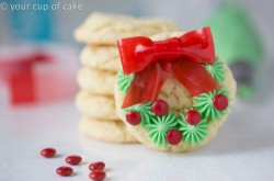 Easy Christmas Wreath Cookies - Your Cup of Cake