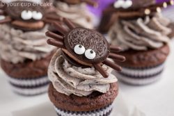 Halloween Oreo Spider Cupcakes -Easy Spooky Spiders - Your Cup of Cake