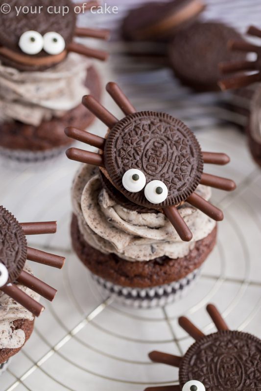 Halloween Oreo Spider Cupcakes -Easy Spooky Spiders - Your Cup of Cake