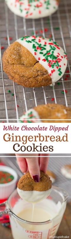 White Chocolate Dipped Gingerbread Cookies - Your Cup of Cake