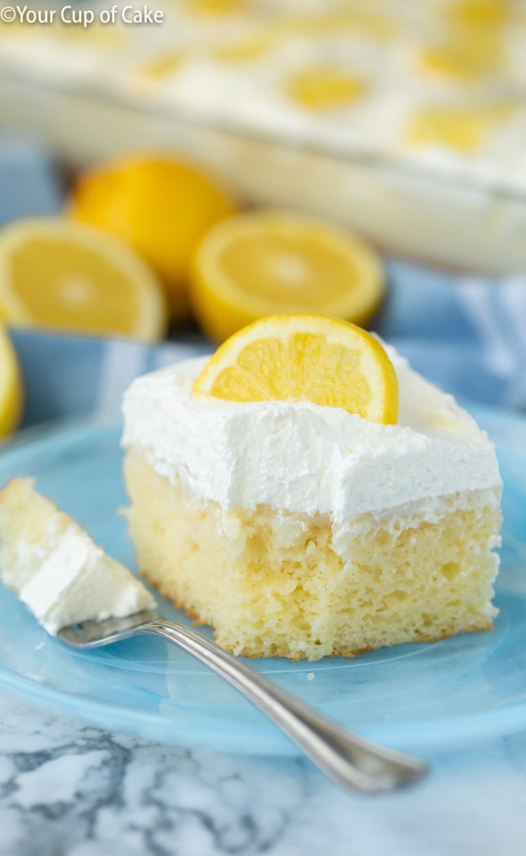 Easy Lemon Cream Poke Cake - Your Cup of Cake